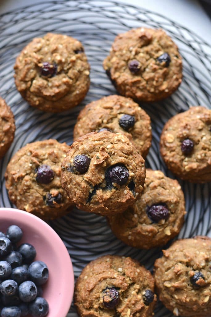 Blueberry Hemp Flaxseed Muffins - Skinny Fitalicious®