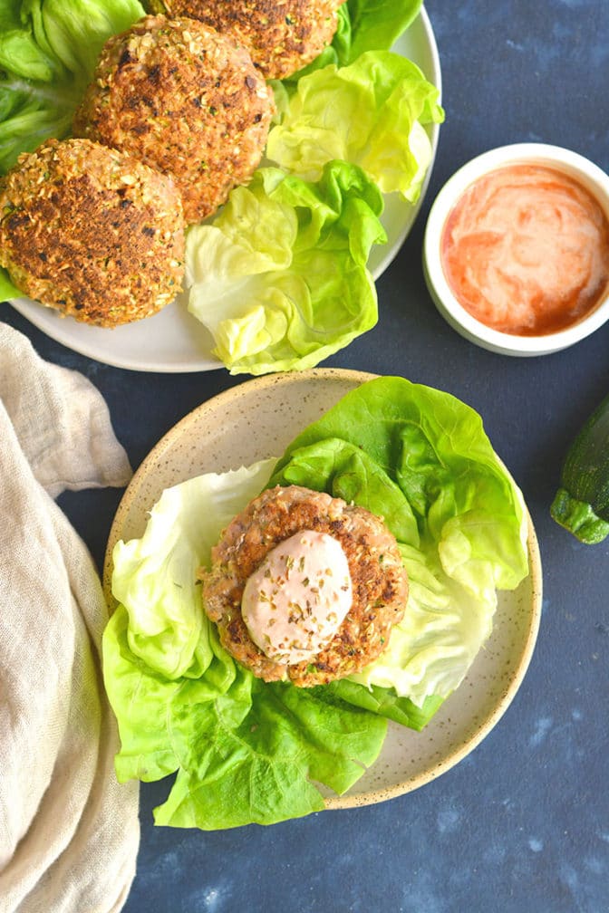 Zucchini Salsa Turkey Burgers - Skinny Fitalicious