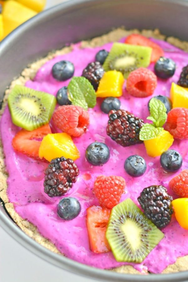 Tropical Smoothie Berry Breakfast Pizza - Skinny Fitalicious