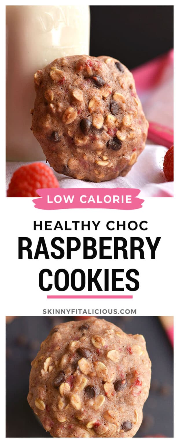 Raspberry Chocolate Oatmeal Cookies {GF, Low Cal} - Skinny Fitalicious®