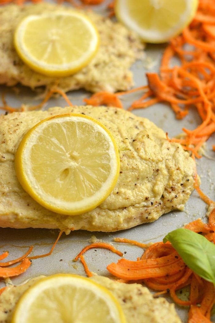 Sheet Pan Hummus Chicken - Skinny Fitalicious®