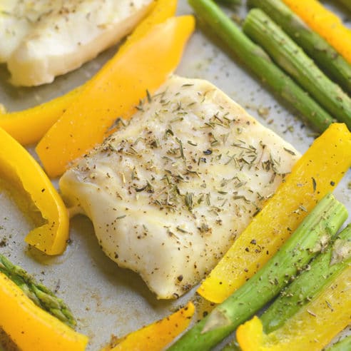 Sheet Pan Cod with Veggies - Skinny Fitalicious®