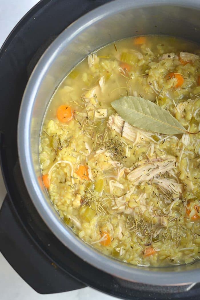 Instant Pot Turmeric Chicken Rice Soup - Skinny Fitalicious®