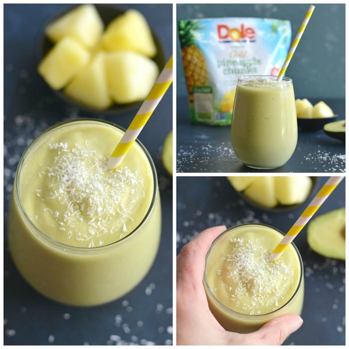 Pina Colada Avocado Smoothie {Vegan, Paleo, GF, Low Cal} - Skinny ...