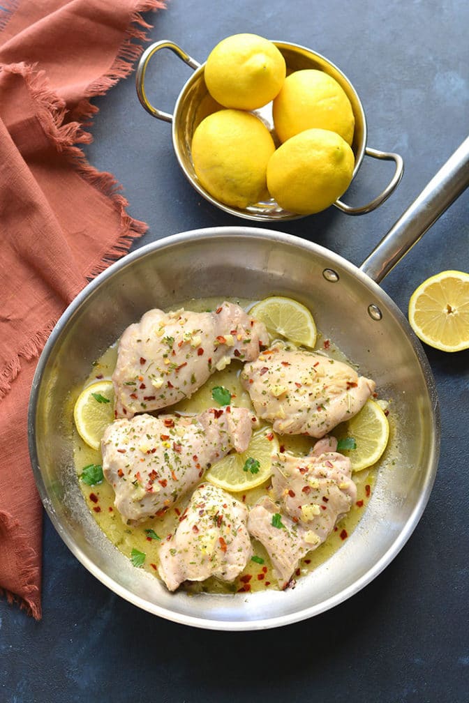 Health Lemon Garlic Chicken {GF, Low Calorie} - Skinny Fitalicious®