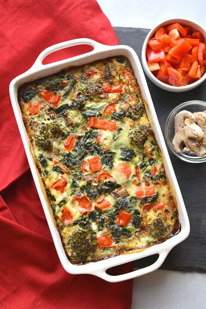 High Protein Veggie Egg Bake {Low Cal, Low Carb} - Skinny Fitalicious®