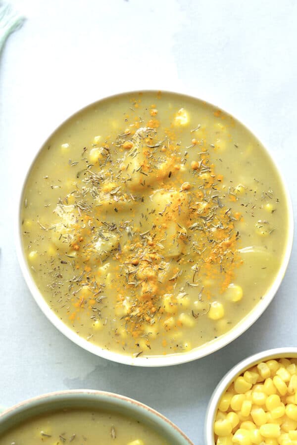 Healthy Corn Chowder - Skinny Fitalicious®