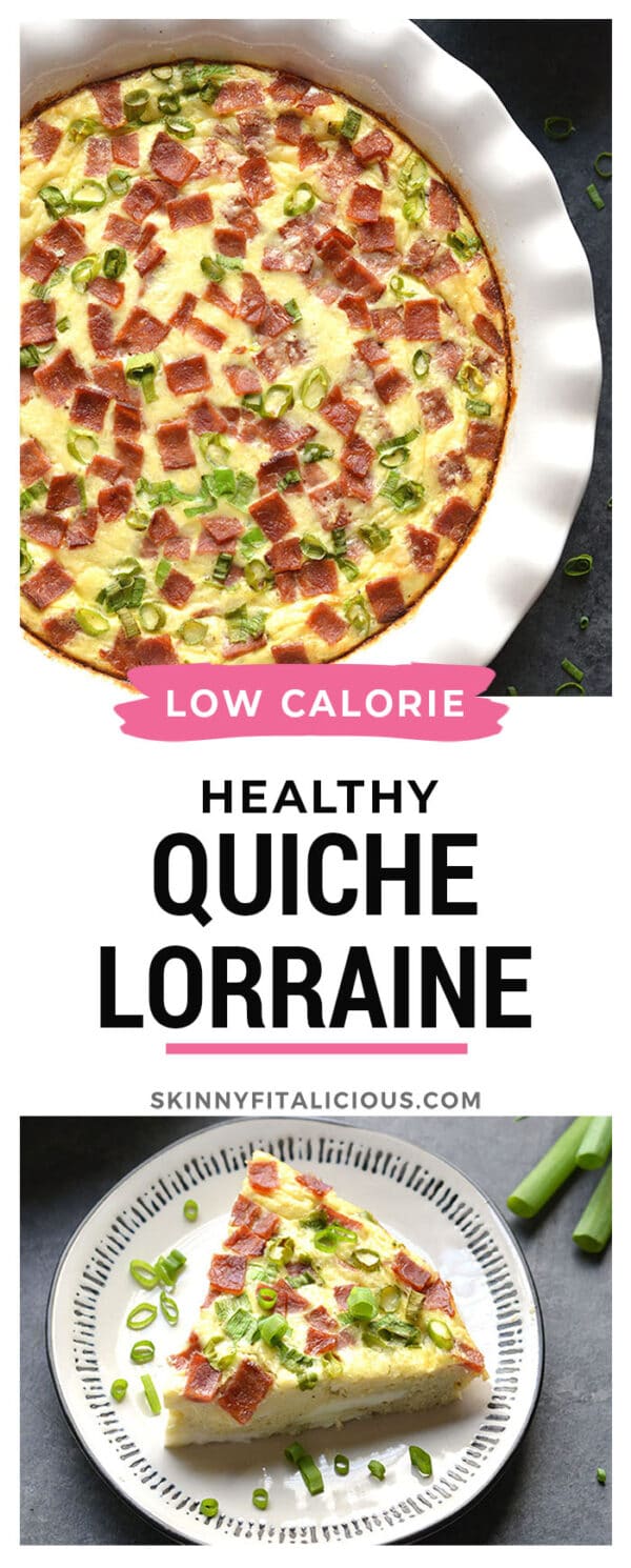 Healthy Quiche Lorraine {GF, Low Cal, Low Carb} - Skinny Fitalicious®