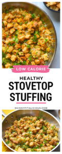 Healthy Stovetop Stuffing {Low Calorie, GF, Vegan} - Skinny Fitalicious®