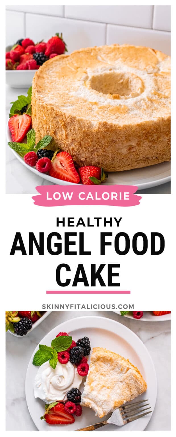 Healthy Angel Food Cake {Low Carb, Low Calorie} - Skinny Fitalicious®