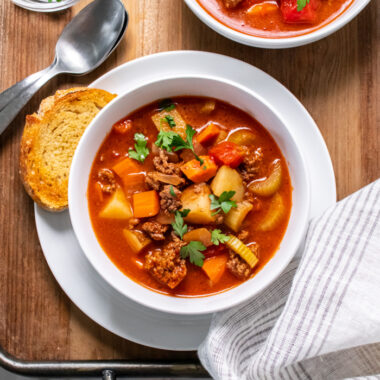 Healthy Beef Vegetable Soup - Skinny Fitalicious®