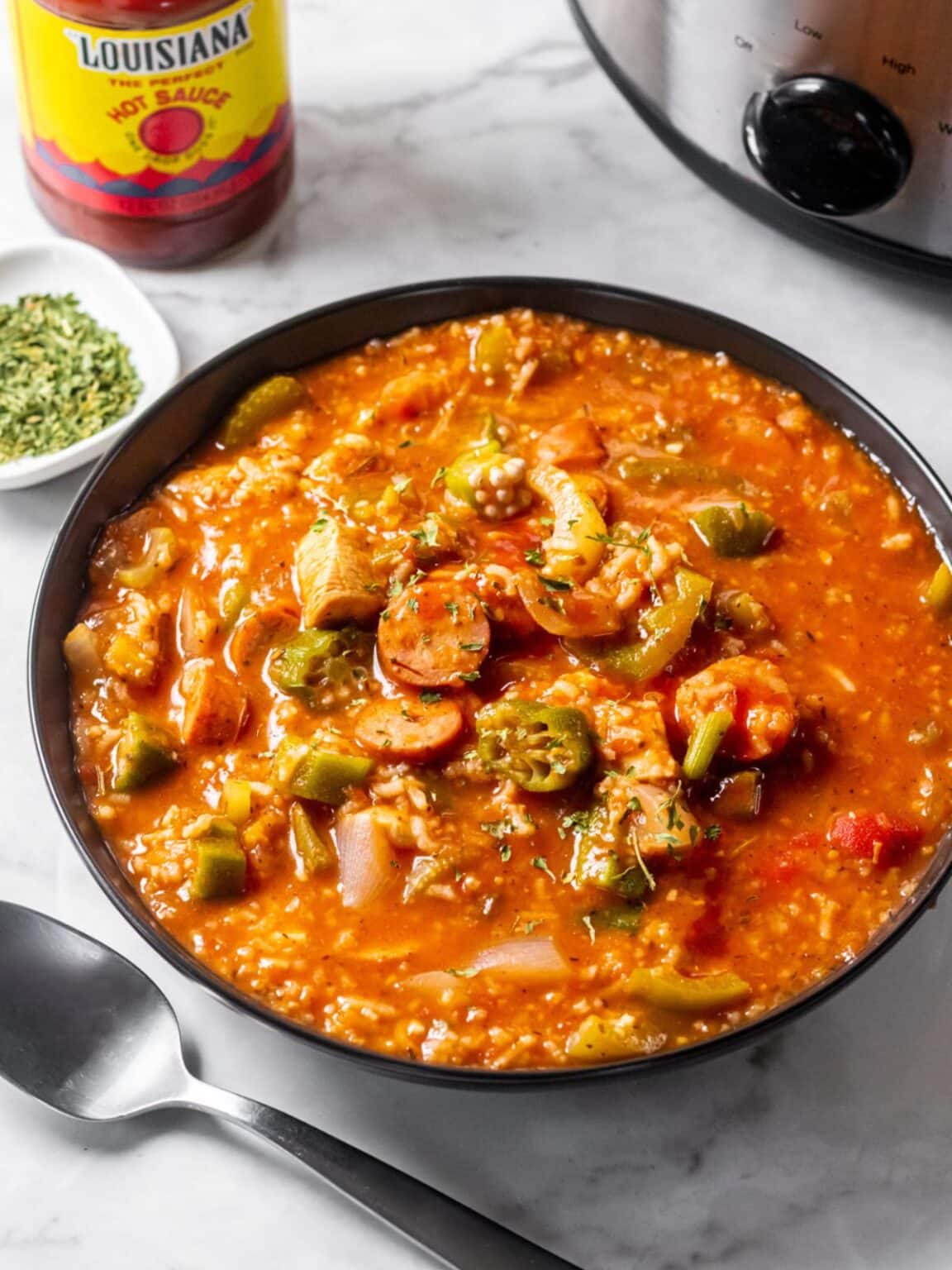 Healthy Crockpot Gumbo - Skinny Fitalicious®