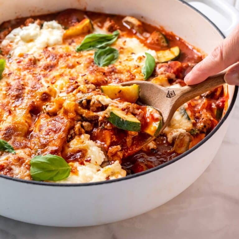 Healthy Skillet Lasagna - Skinny Fitalicious®